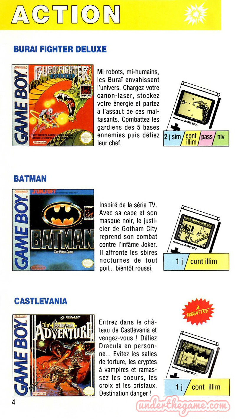 Catalogue Game Boy - Nintendo - 1991 [VF] - underthegame.com