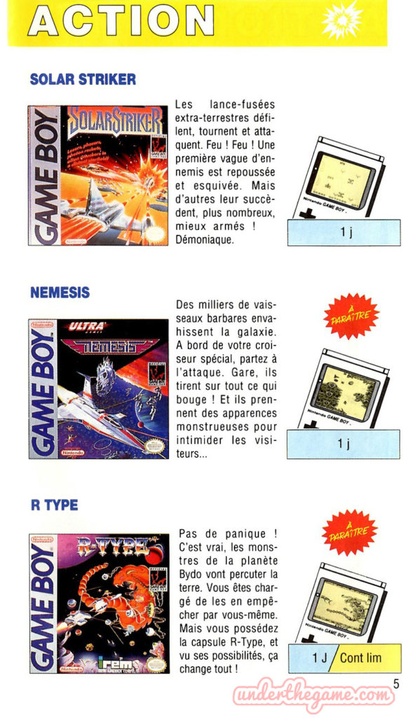 Catalogue Game Boy - Nintendo - 1991 [VF] - underthegame.com