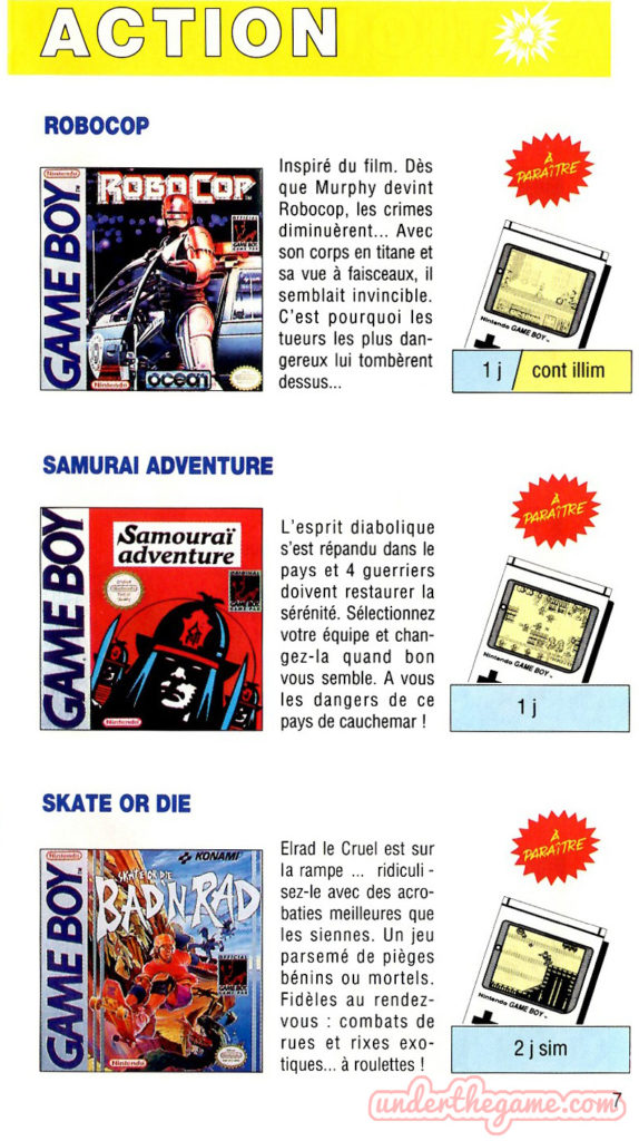 Catalogue Game Boy - Nintendo - 1991 [VF] - underthegame.com