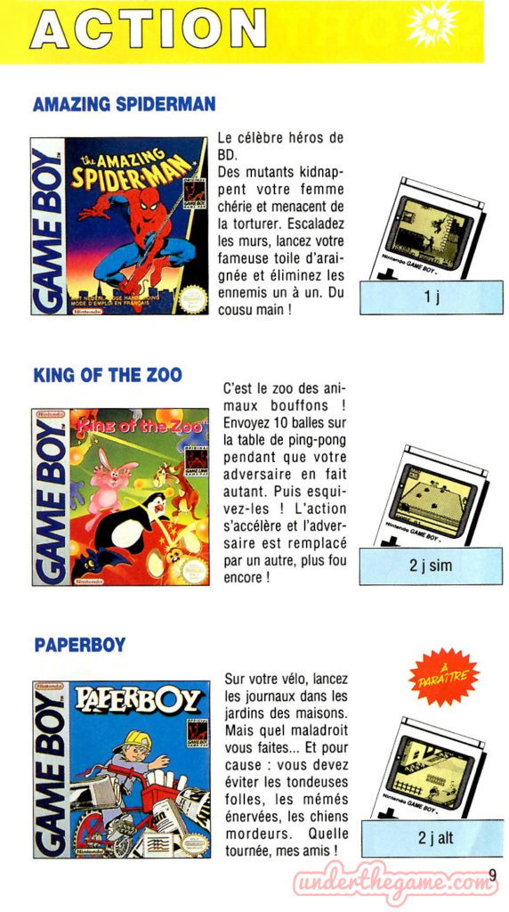 Catalogue Game Boy - Nintendo - 1991 [VF] - underthegame.com