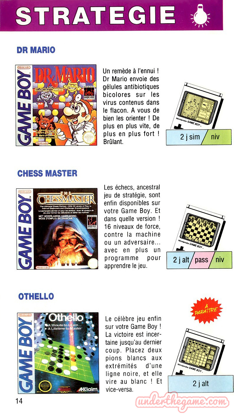 Catalogue Game Boy - Nintendo - 1991 [VF] - underthegame.com