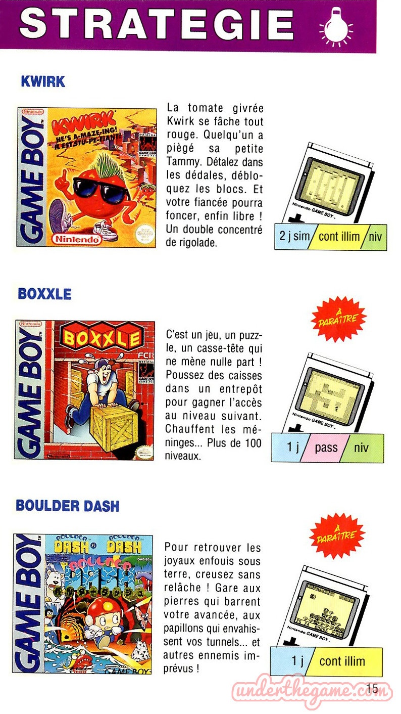 Catalogue Game Boy - Nintendo - 1991 [VF] - underthegame.com