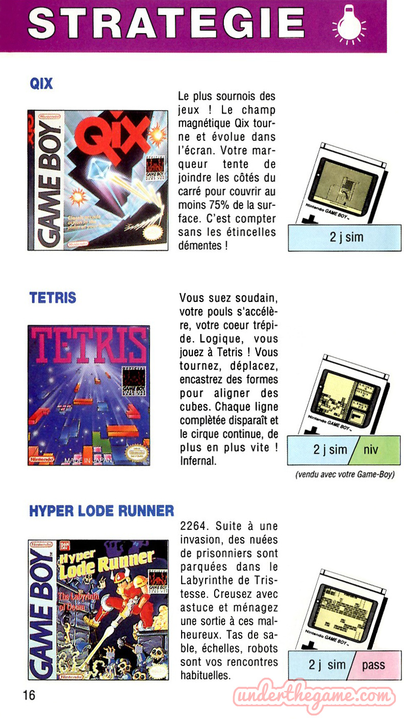 Catalogue Game Boy - Nintendo - 1991 [VF] - underthegame.com