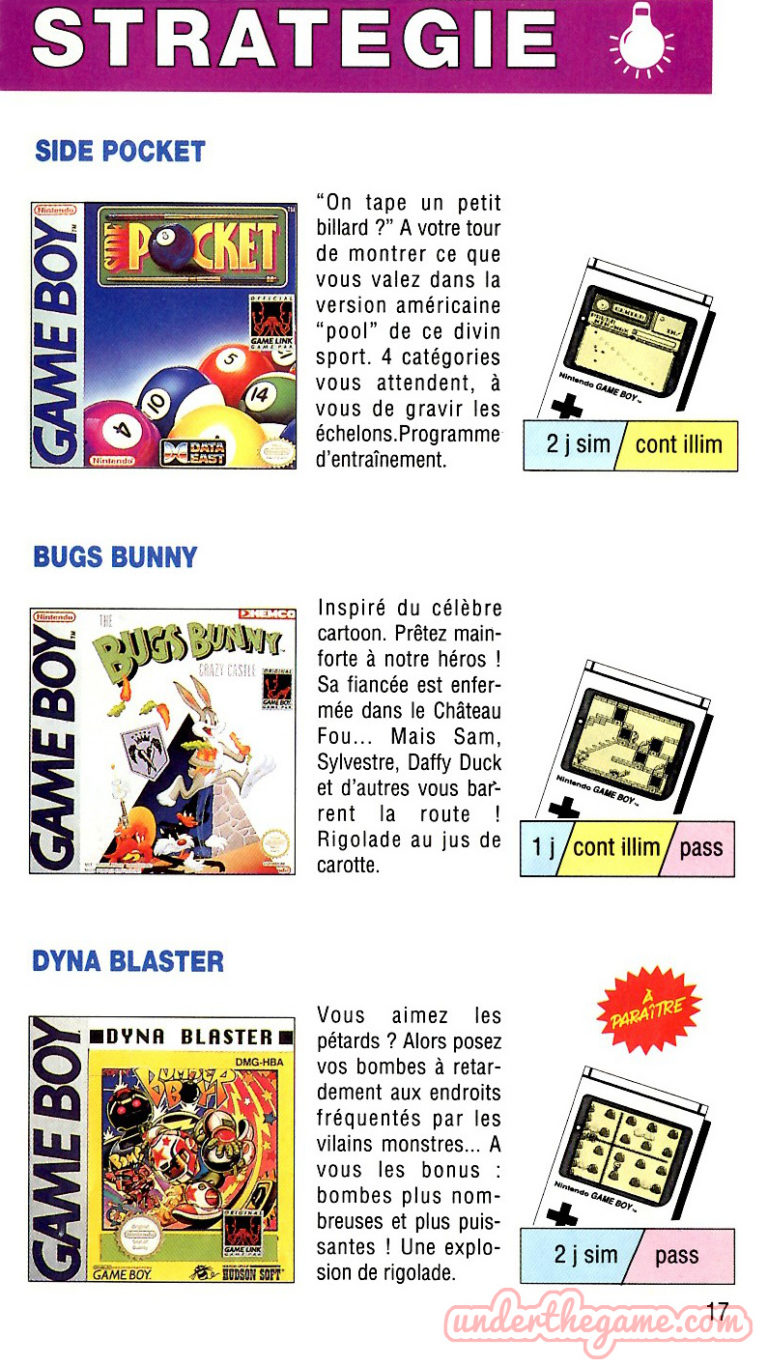 Catalogue Game Boy - Nintendo - 1991 [VF] - underthegame.com