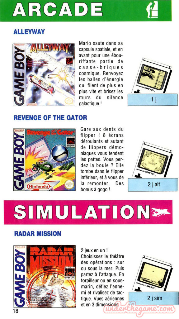 Catalogue Game Boy - Nintendo - 1991 [VF] - underthegame.com