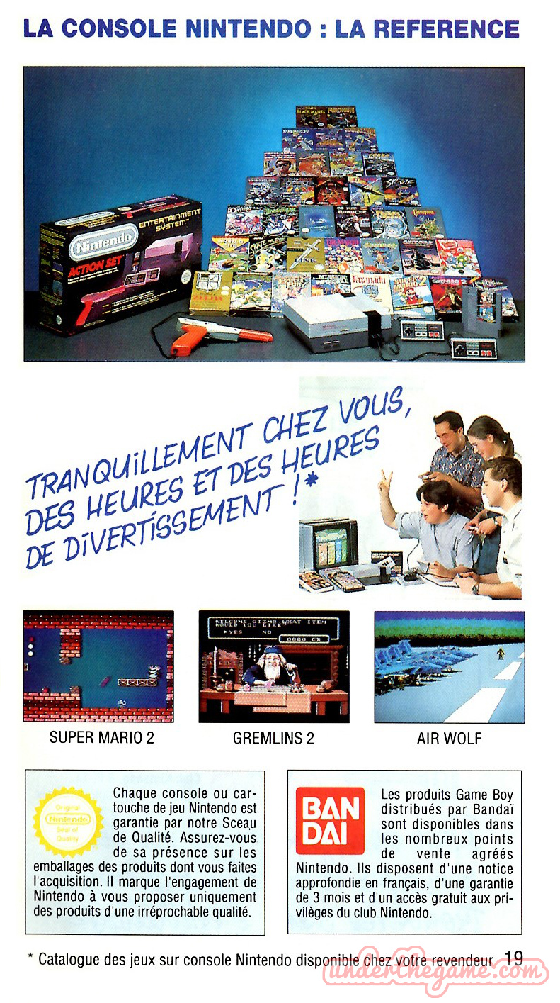 Catalogue Game Boy - Nintendo - 1991 [VF] - underthegame.com