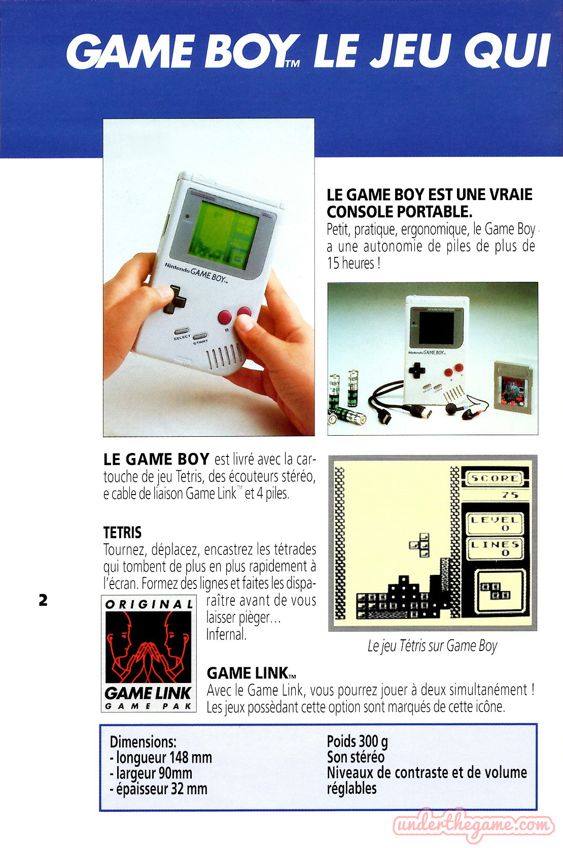 Catalogue Game Boy - Nintendo - 1992 [VF] - underthegame.com