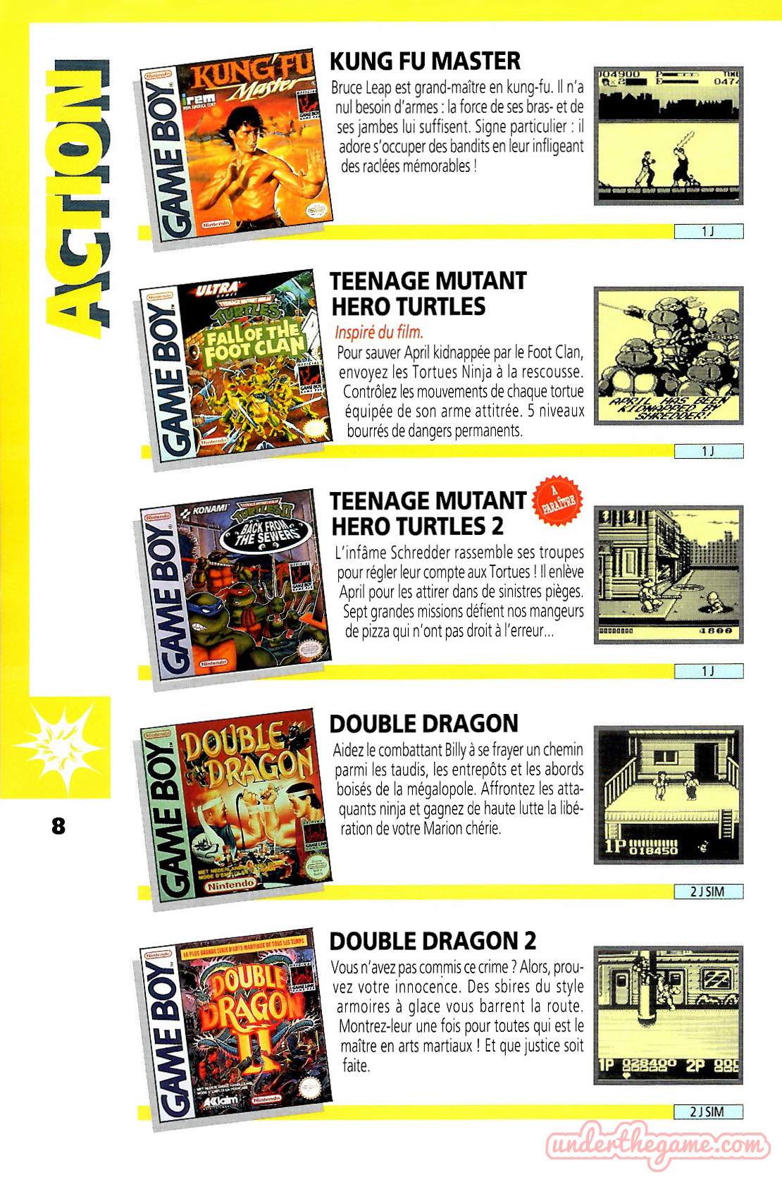 Catalogue Game Boy - Nintendo - 1992 [VF] - underthegame.com