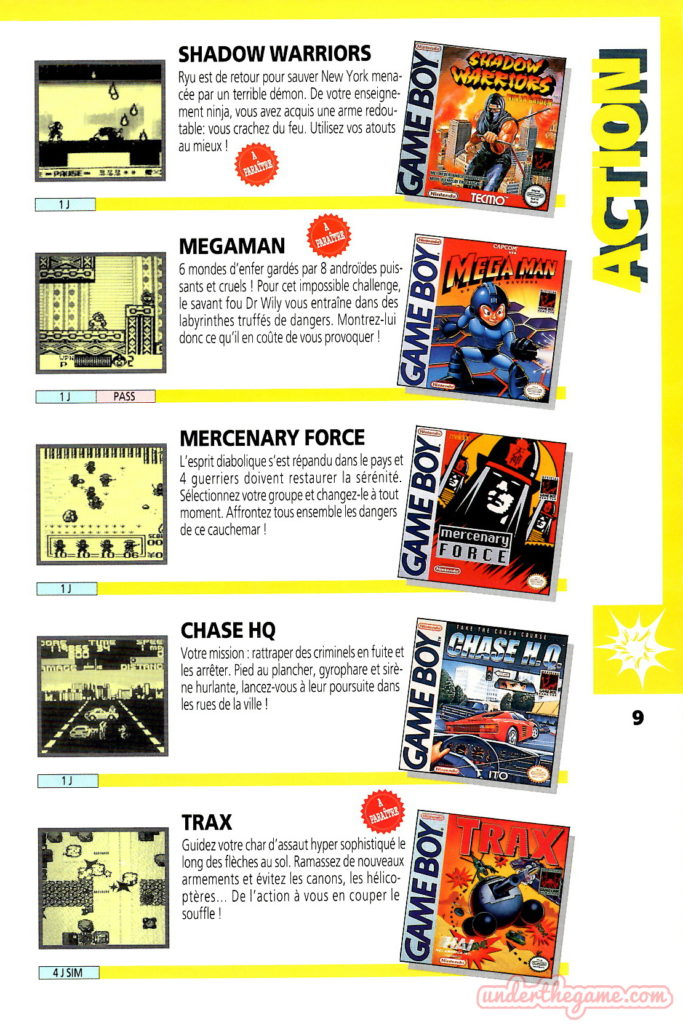 Catalogue Game Boy - Nintendo - 1992 [VF] - underthegame.com