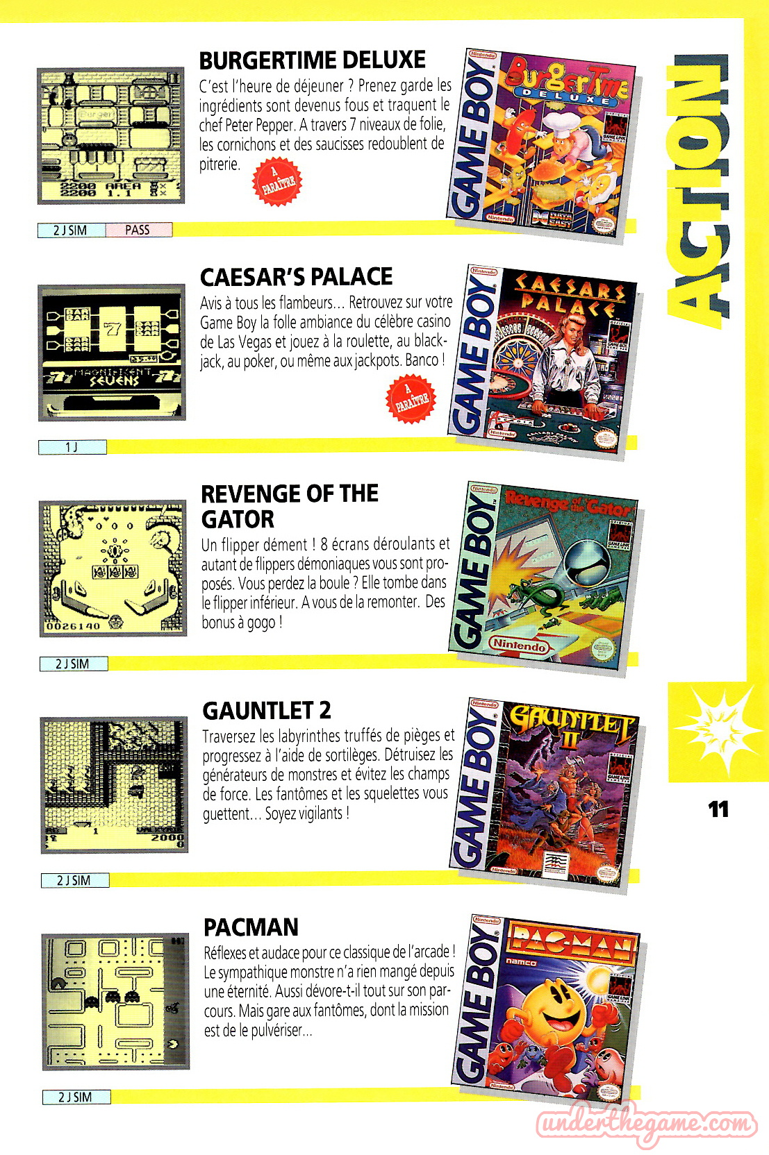 Catalogue Game Boy - Nintendo - 1992 [VF] - underthegame.com