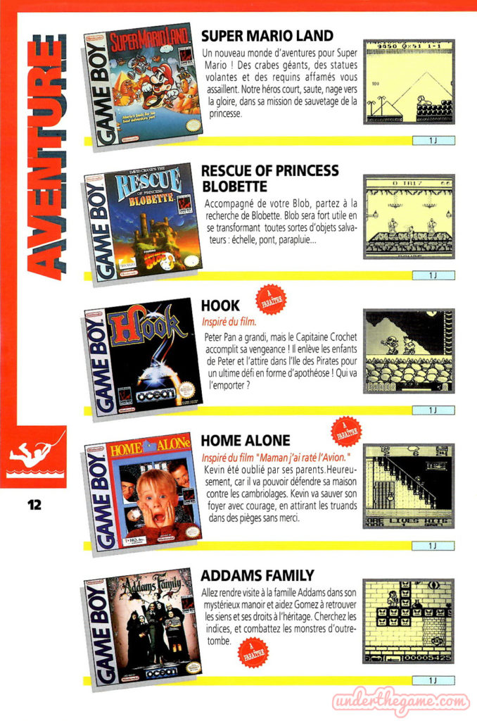 Catalogue Game Boy - Nintendo - 1992 [VF] - underthegame.com