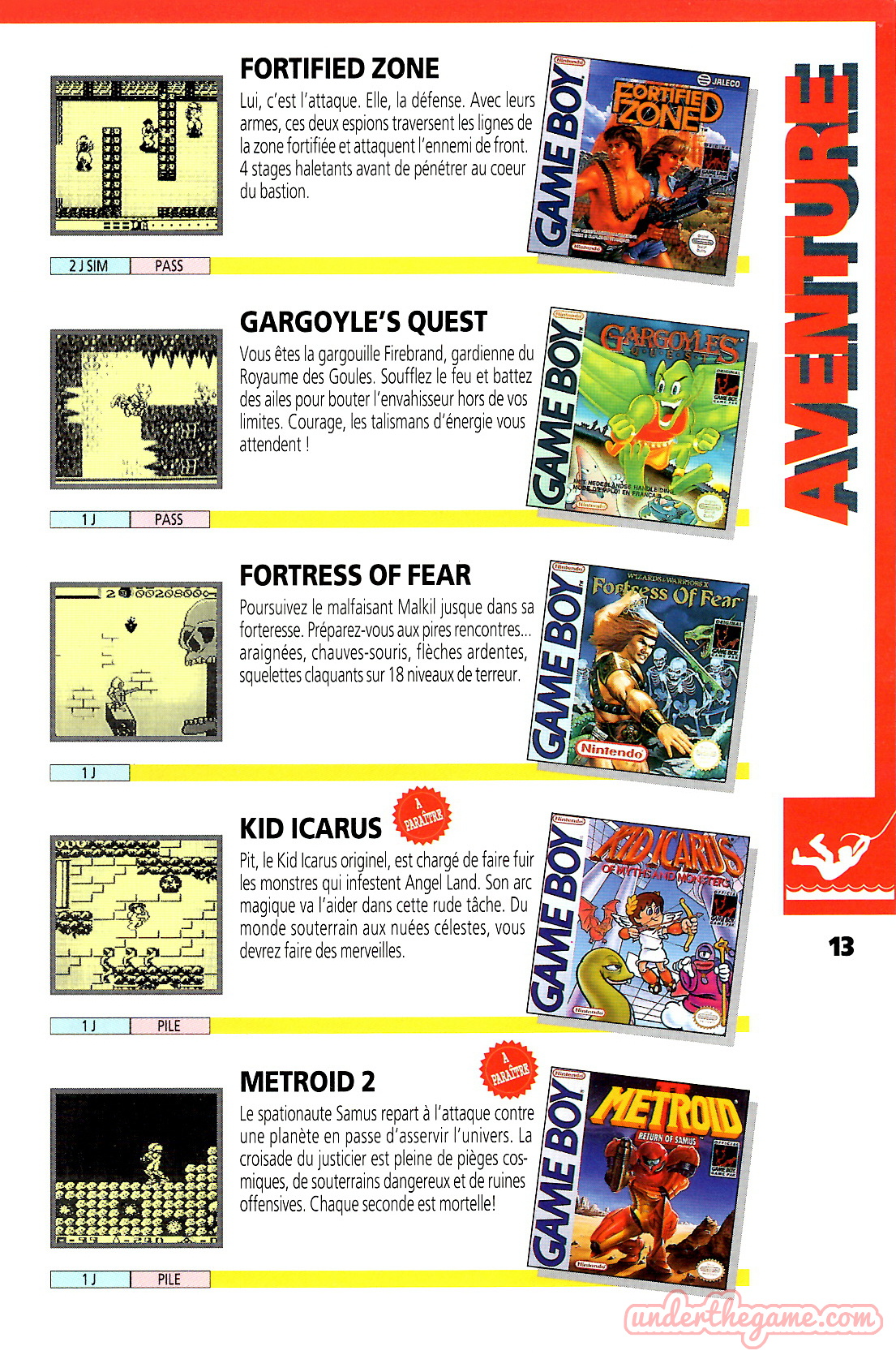 Catalogue Game Boy - Nintendo - 1992 [VF] - underthegame.com