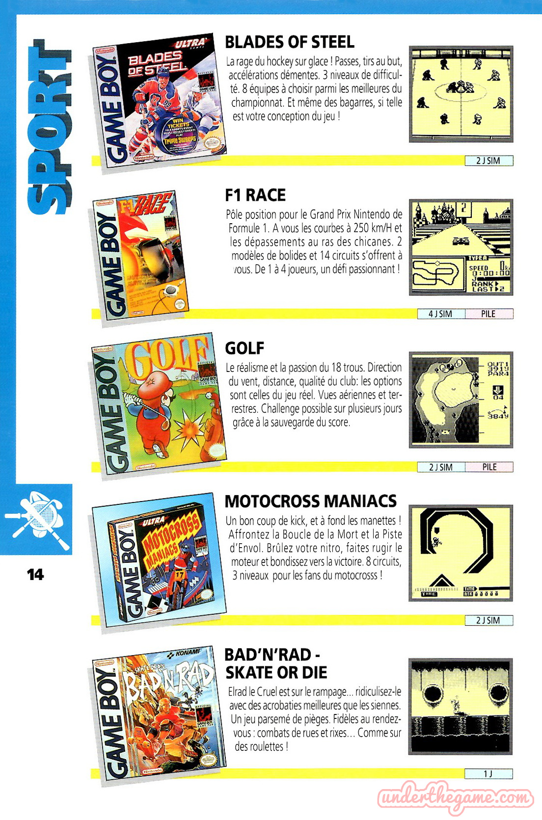 Catalogue Game Boy - Nintendo - 1992 [VF] - underthegame.com