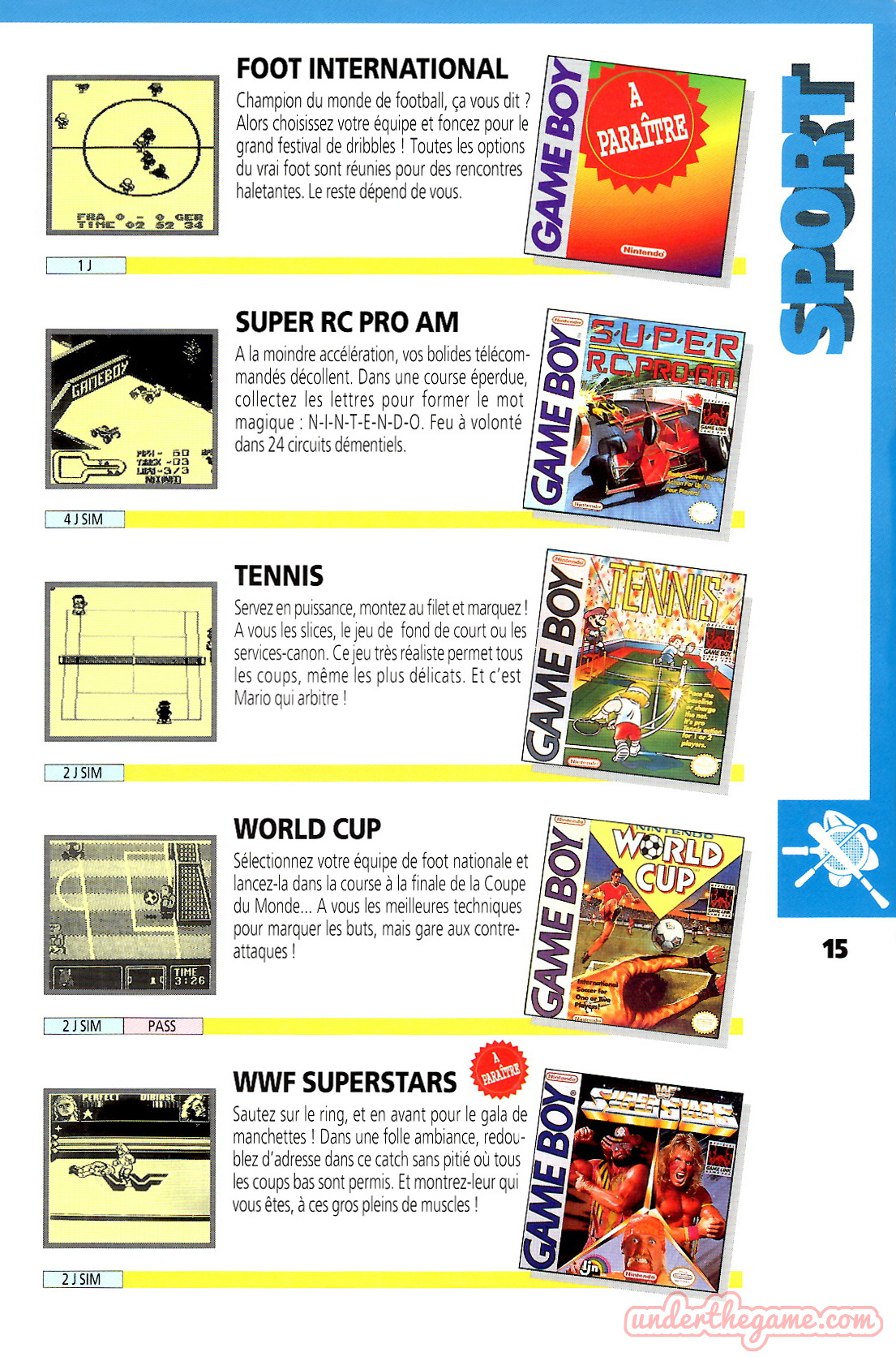 Catalogue Game Boy - Nintendo - 1992 [VF] - underthegame.com