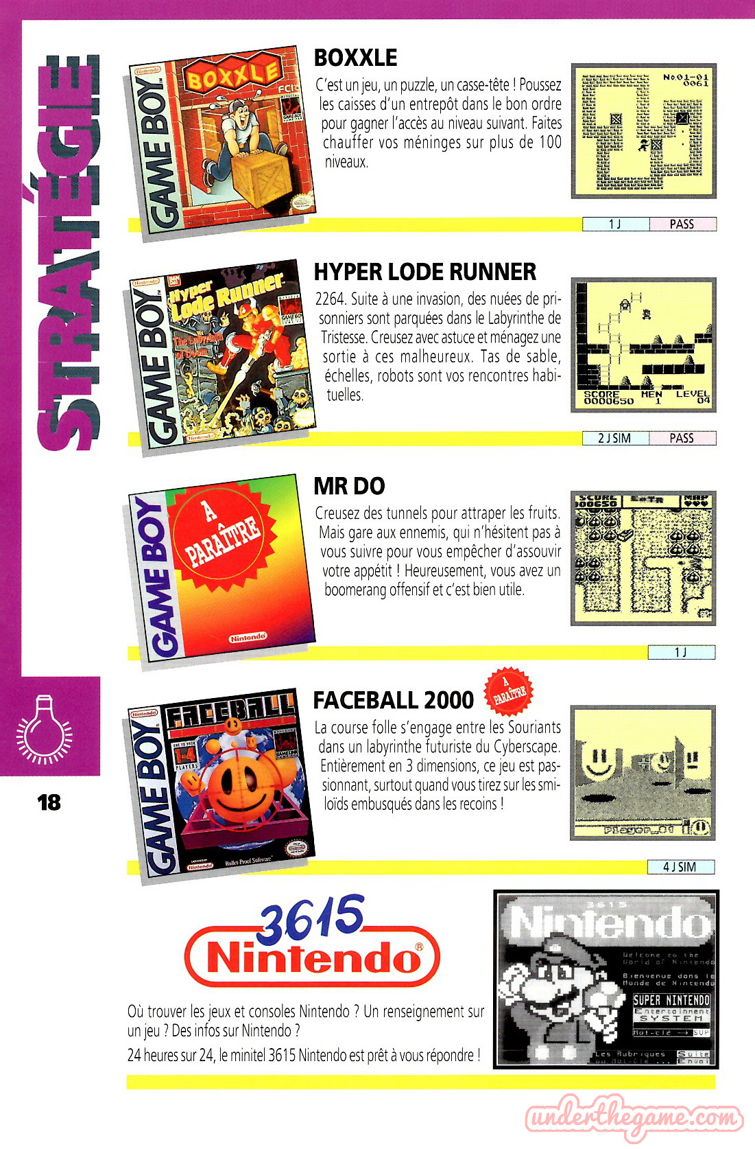Catalogue Game Boy - Nintendo - 1992 [VF] - underthegame.com