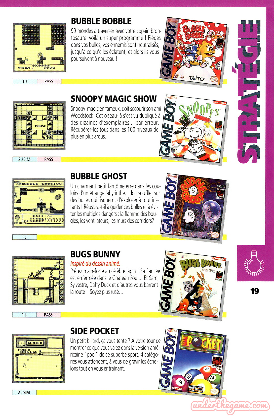 Catalogue Game Boy - Nintendo - 1992 [VF] - underthegame.com