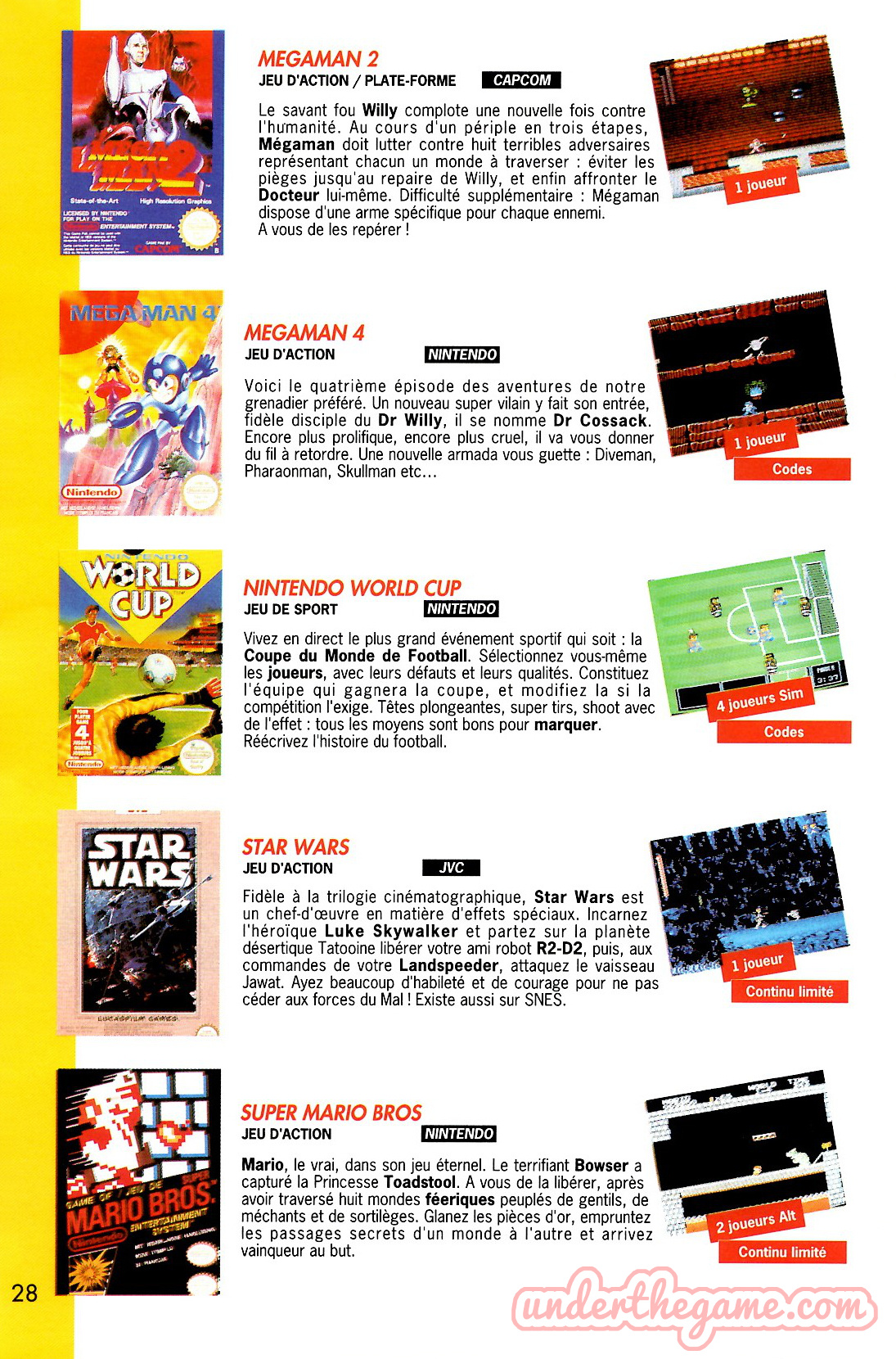 Catalogue NES, SNES et Game Boy - Nintendo - 1993 [VF] - underthegame.com