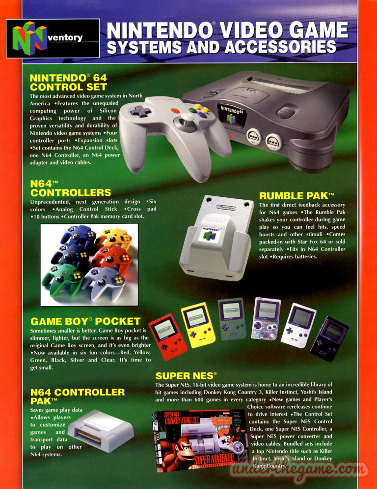Flyer 1997 Products - Nintendo [USA] - underthegame.com