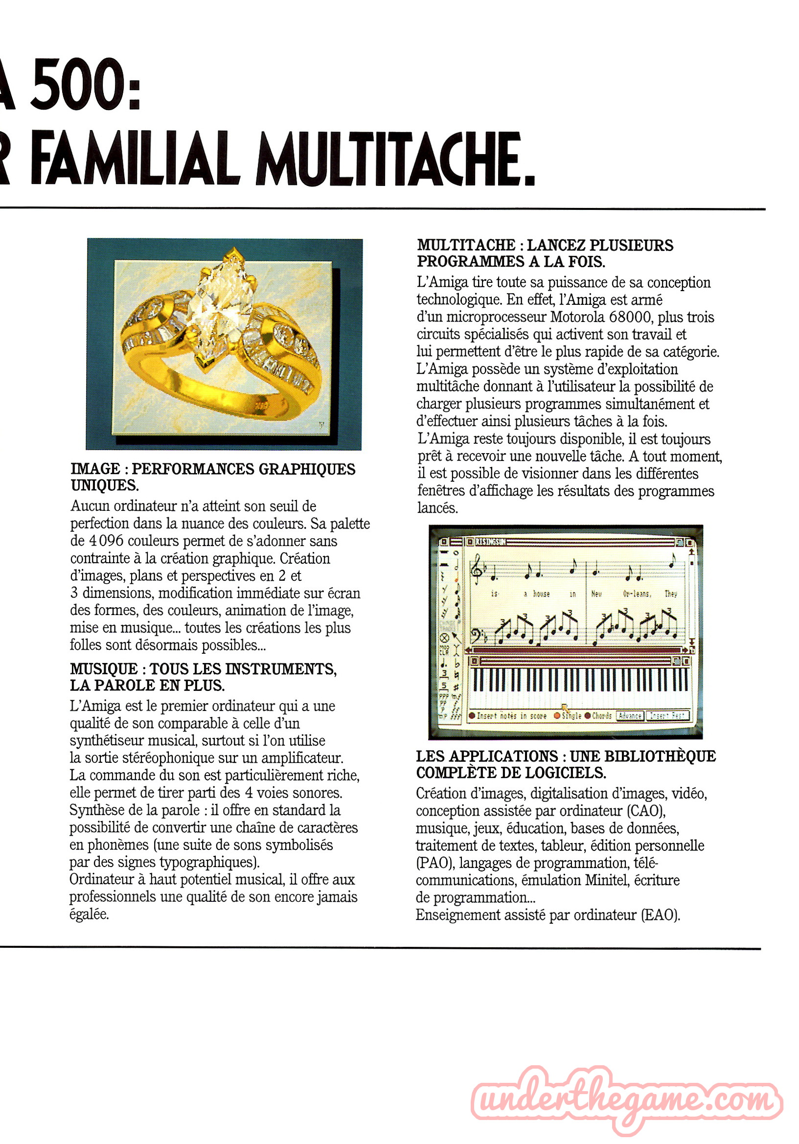 Flyer Amiga 500 - Commodore - 1987 [VF] - underthegame.com