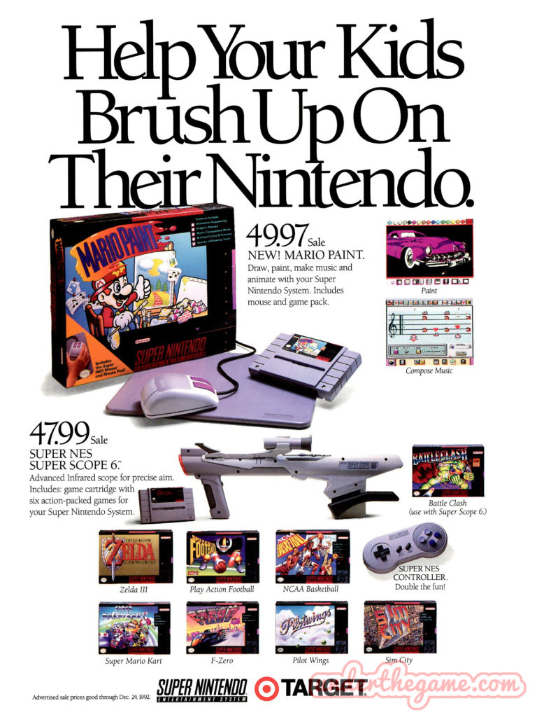 Flyer Target Jeux et Consoles Nintendo - 1992 [USA] - underthegame.com