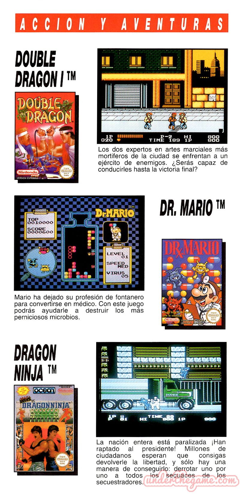 Catalogue NES - Nintendo - 1990 [ESP] - underthegame.com
