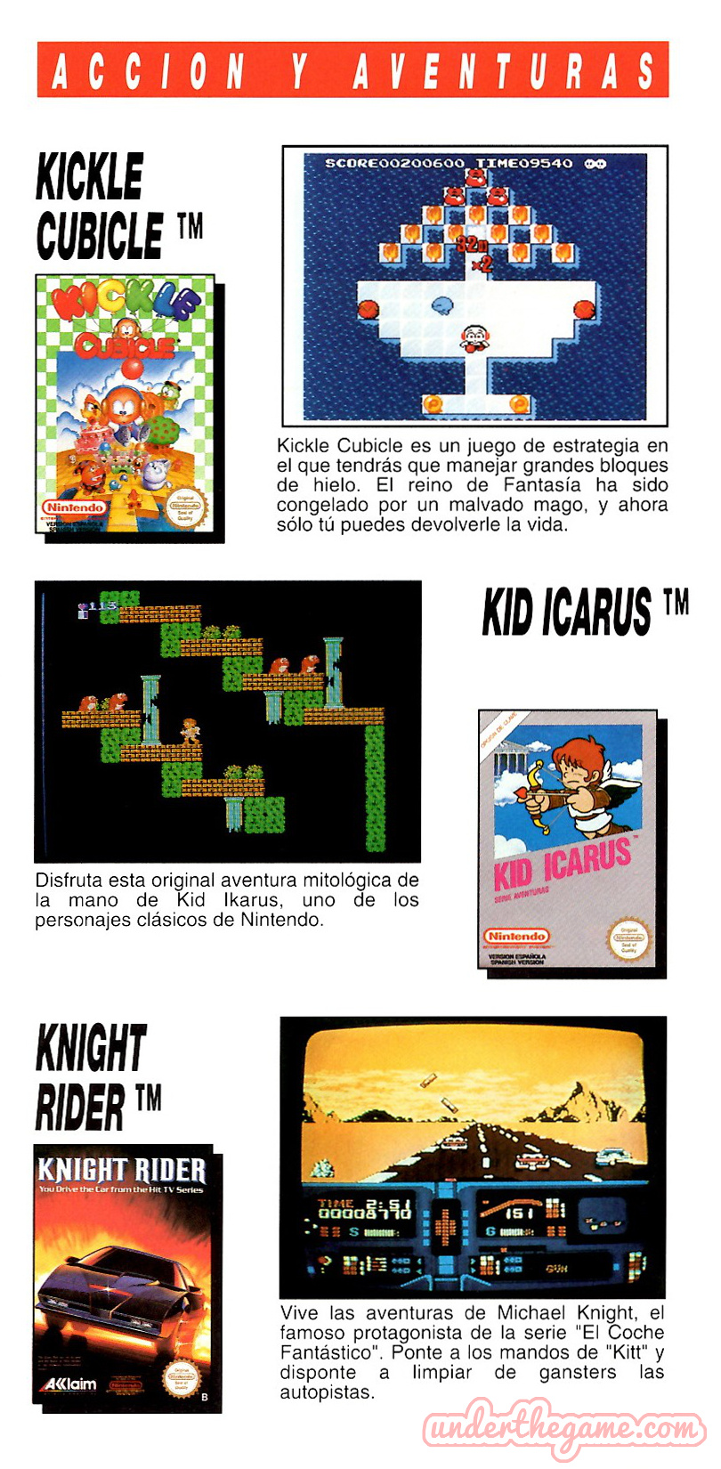 Catalogue NES - Nintendo - 1990 [ESP] - underthegame.com