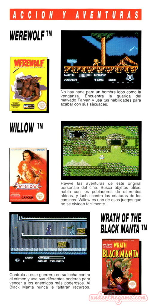 Catalogue NES - Nintendo - 1990 [ESP] - underthegame.com