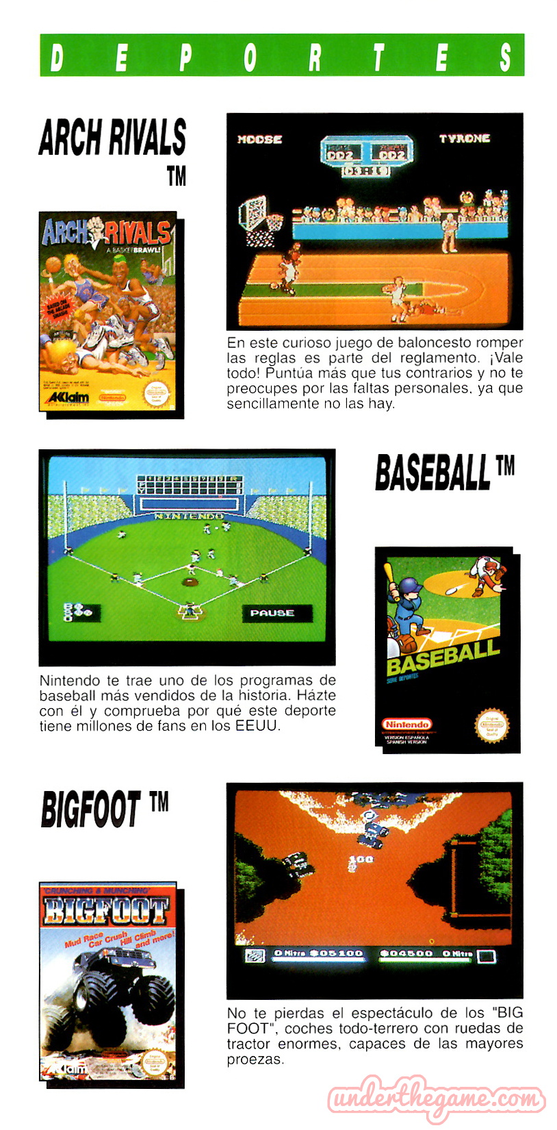 Catalogue NES - Nintendo - 1990 [ESP] - underthegame.com