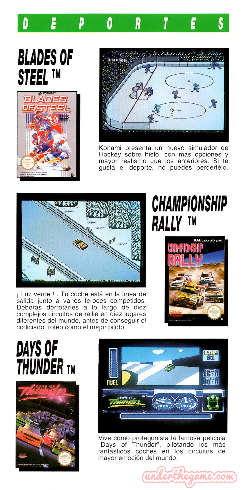 Catalogue NES - Nintendo - 1990 [ESP] - underthegame.com