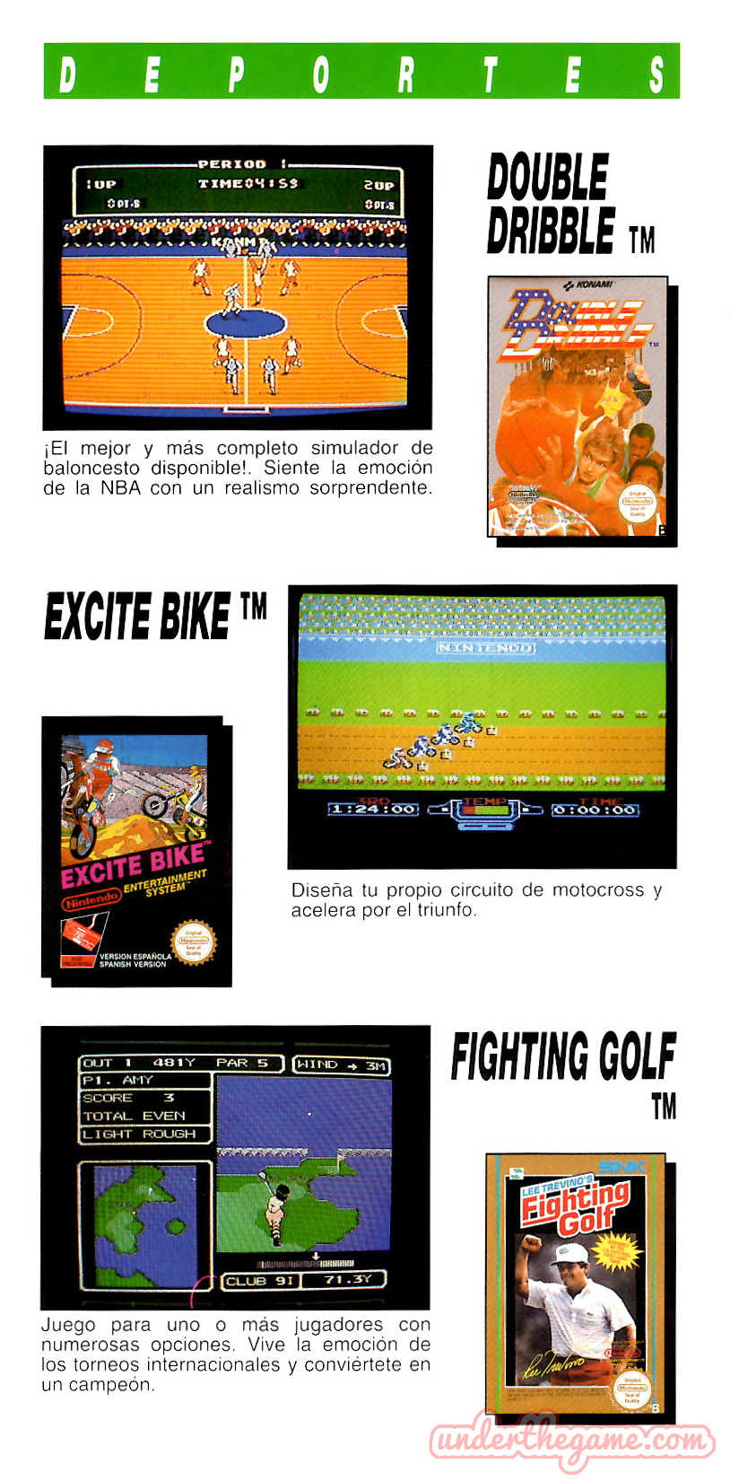 Catalogue NES - Nintendo - 1990 [ESP] - underthegame.com