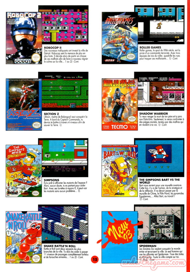 Catalogue Jeux Nintendo - 1993 [BE] - underthegame.com