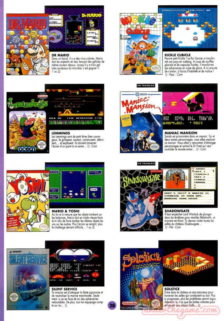 Catalogue Jeux Nintendo - 1993 [BE] - underthegame.com