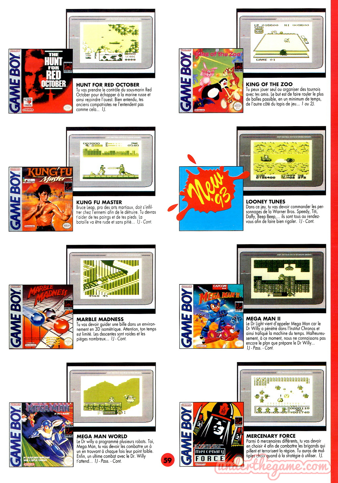 Catalogue Jeux Nintendo - 1993 [BE] - underthegame.com