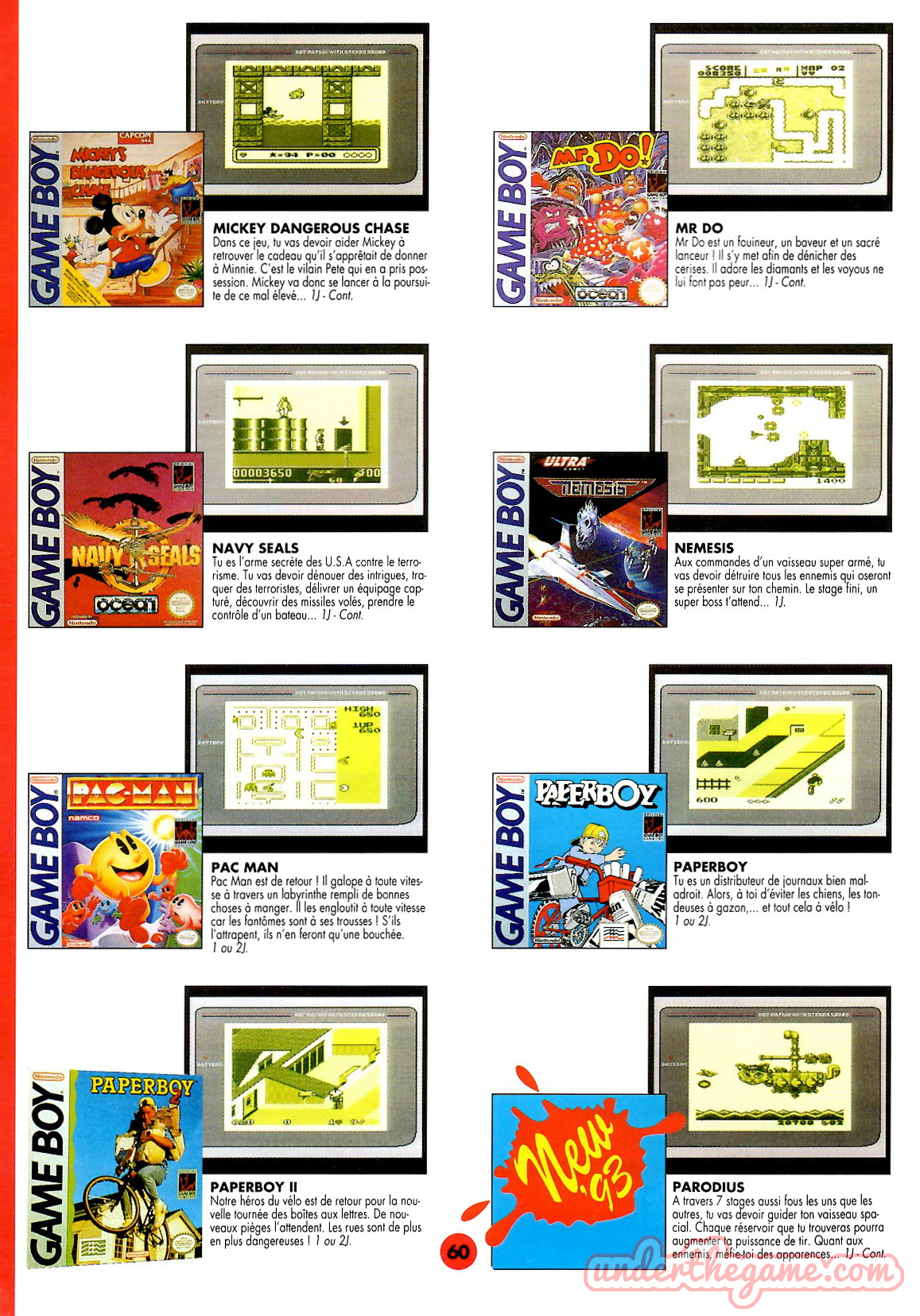 Catalogue Jeux Nintendo - 1993 [BE] - underthegame.com